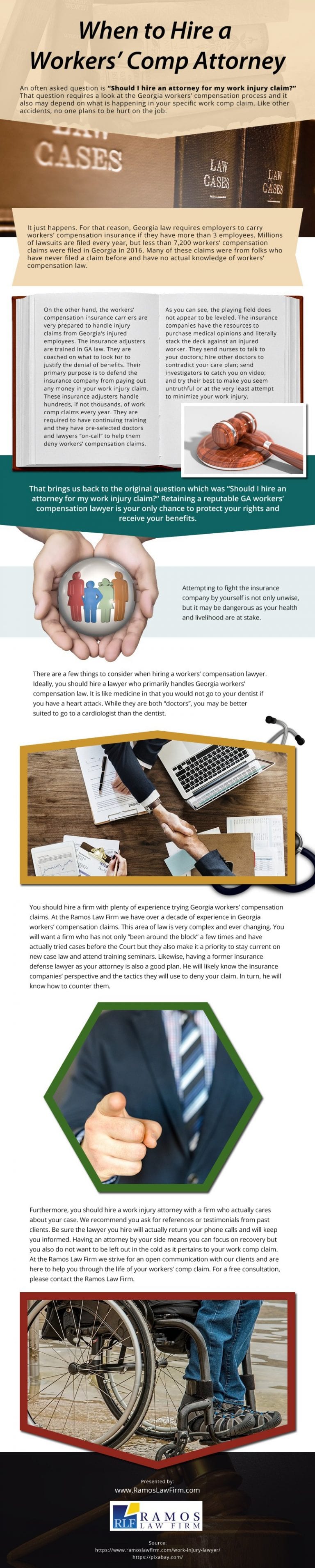 When to Hire a Workers' Comp Attorney Infographic