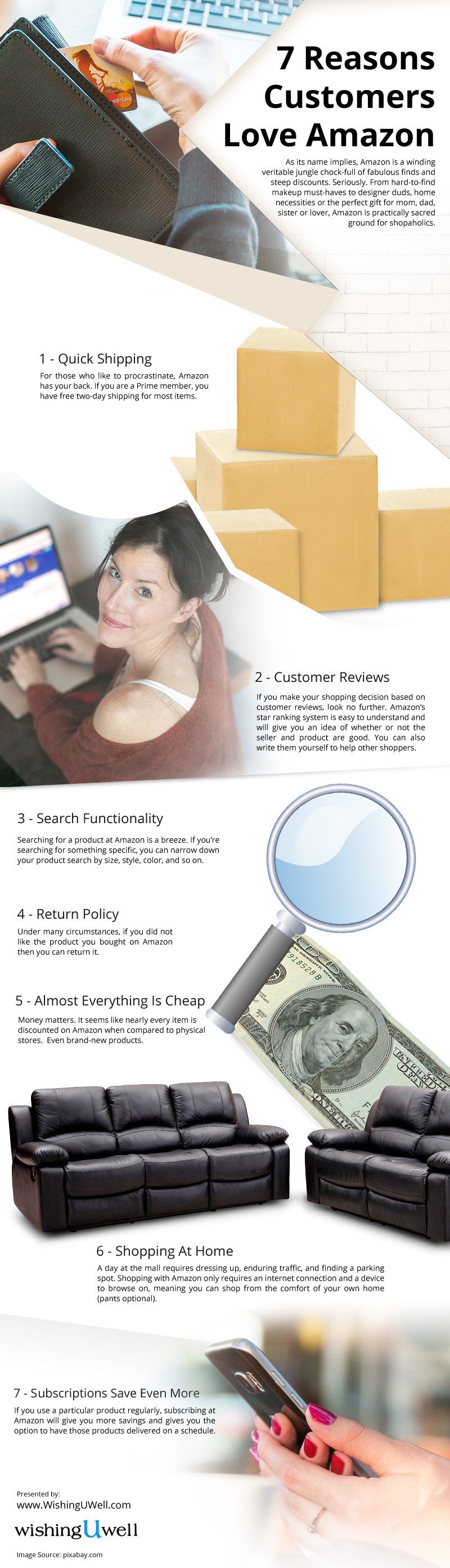 7 Reasons Customers Love Amazon Infographic 7 Reasons Customers Love Amazon Infographic