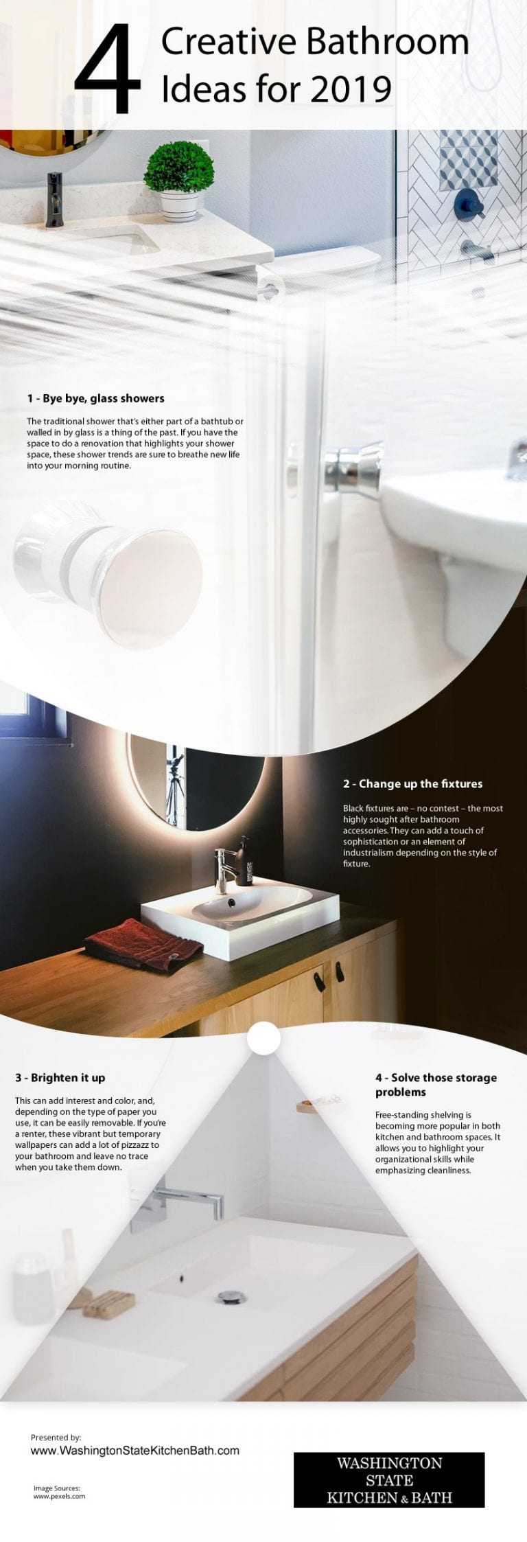 4 Creative Bathroom Ideas for 2019 Infographic