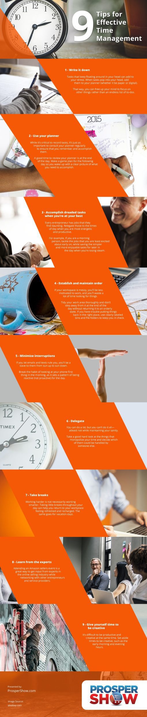 9 Tips for Effective Time Management Infographic