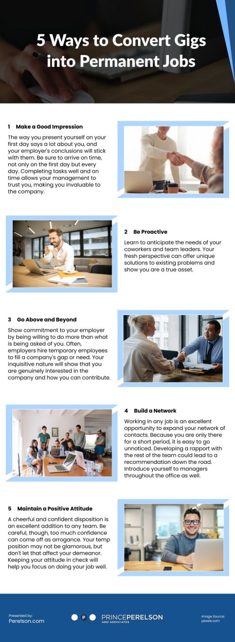 5 Ways to Convert Gigs into Permanent Jobs Infographic