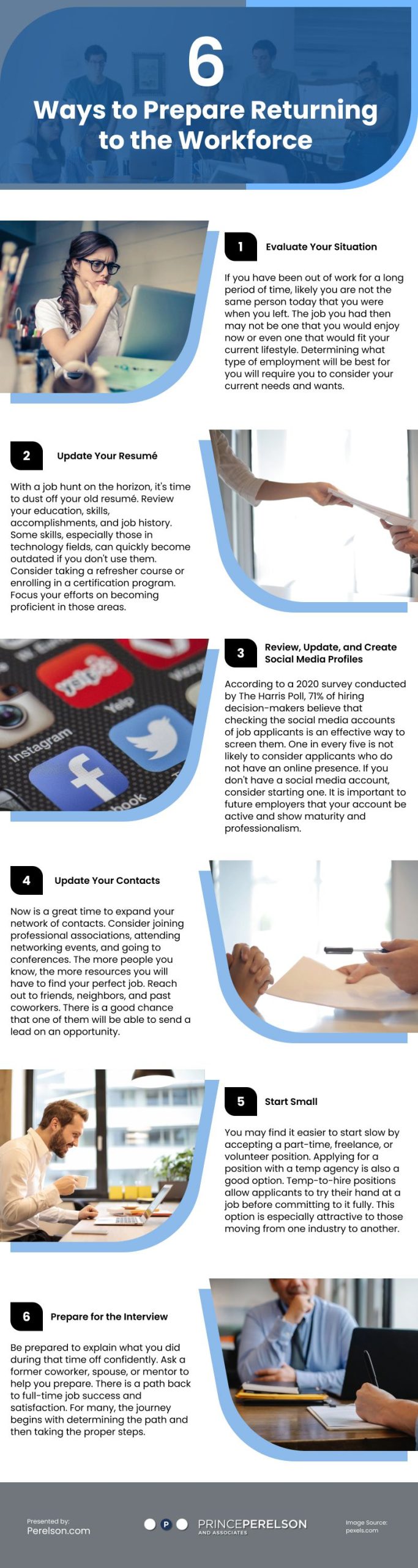 6 Ways to Prepare Returning to the Workforce Infographic