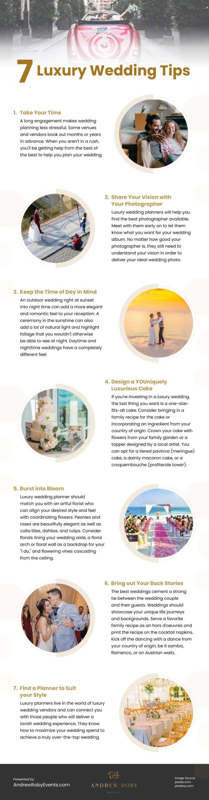 7 Luxury Wedding Tips Infographic