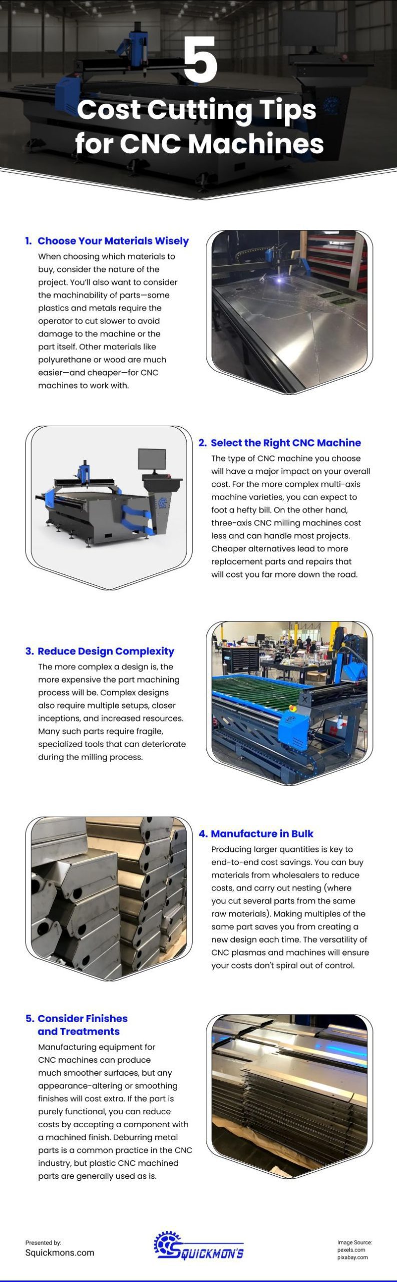 5 Cost Cutting Tips for CNC Machines Infographic