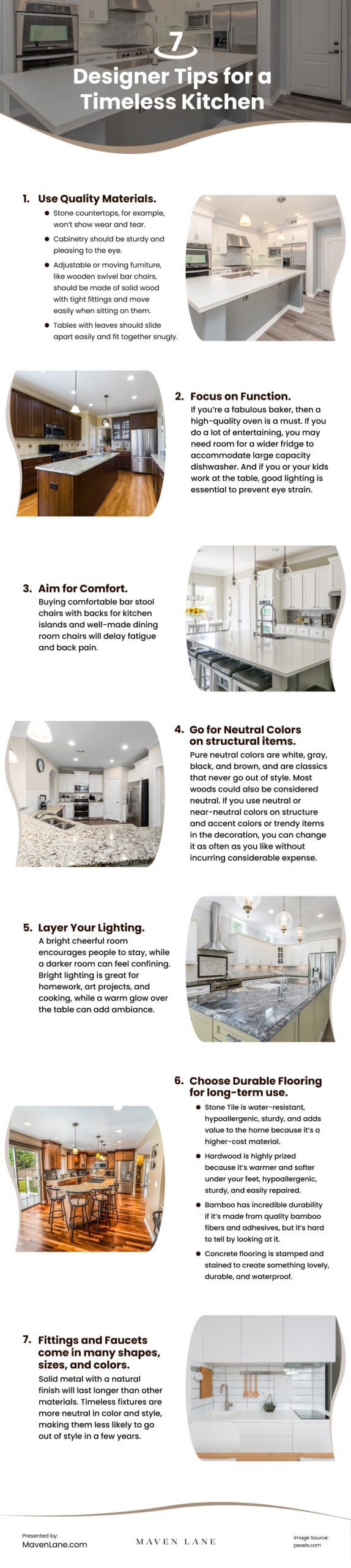 7 Designer Tips for a Timeless Kitchen Infographic