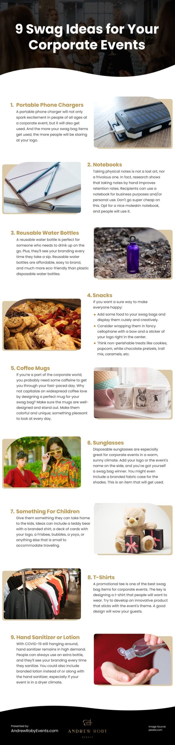 9 Swag Ideas for Your Corporate Events Infographic