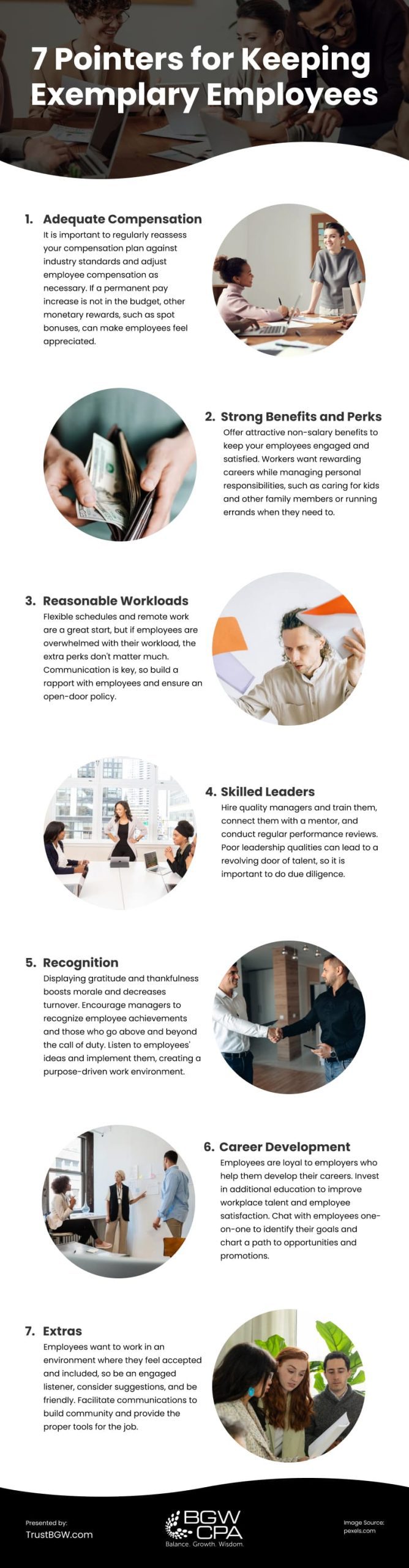7 Pointers for Keeping Exemplary Employees Infographic