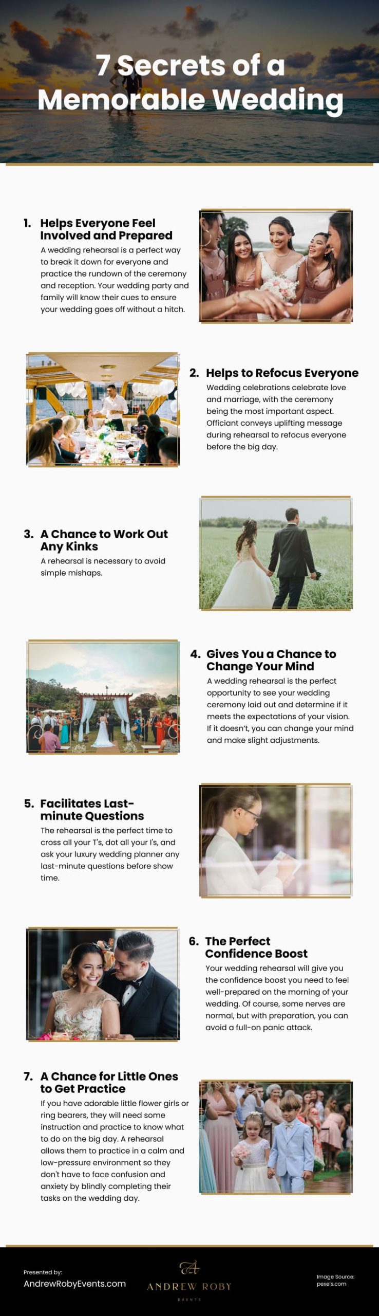 7 Secrets of a Memorable Wedding Infographic