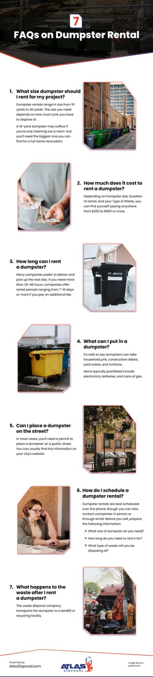 7 FAQs on Dumpster Rental Infographic
