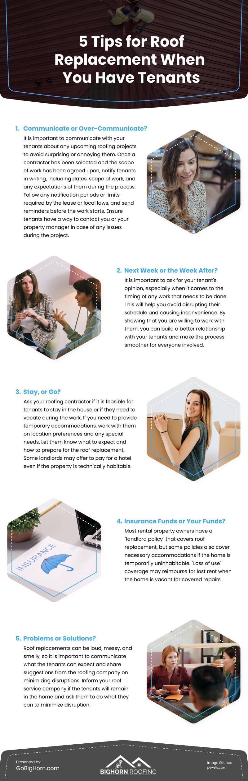 5 Tips for Roof Replacement When You Have Tenants Infographic