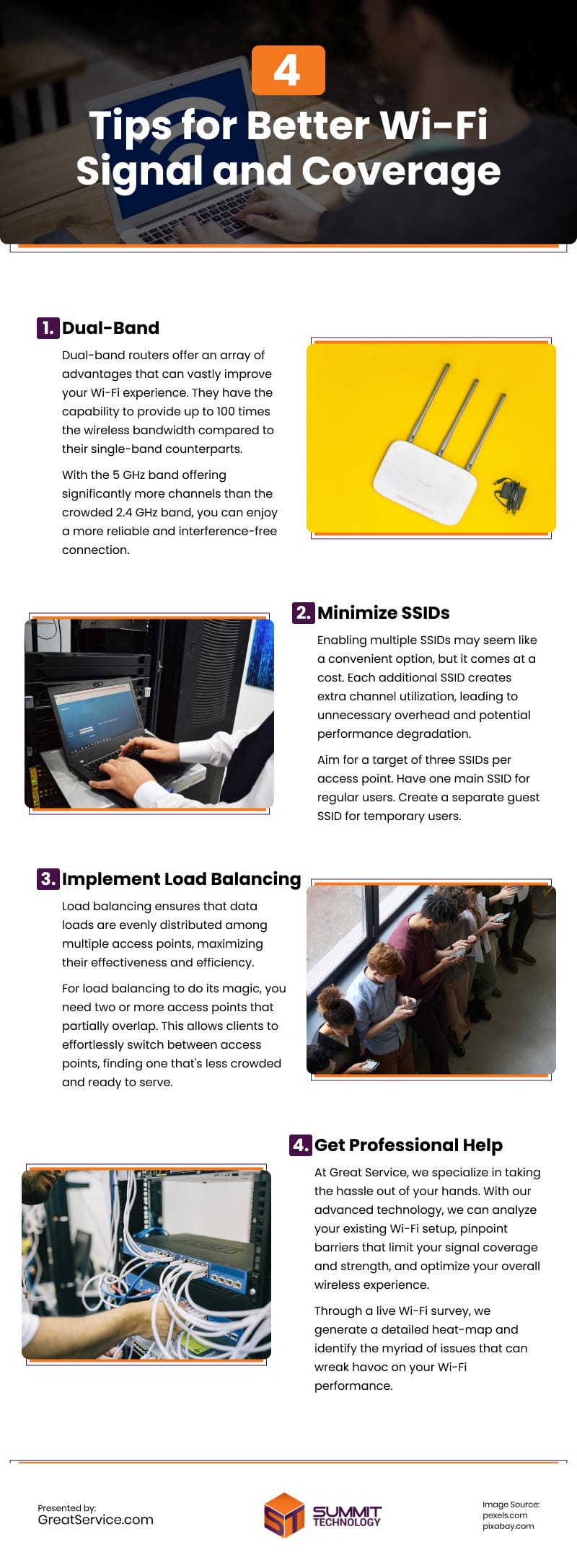 4 Tips for Better Wi-Fi Signal and Coverage Infographic 4 Tips for Better Wi-Fi Signal and Coverage Infographic