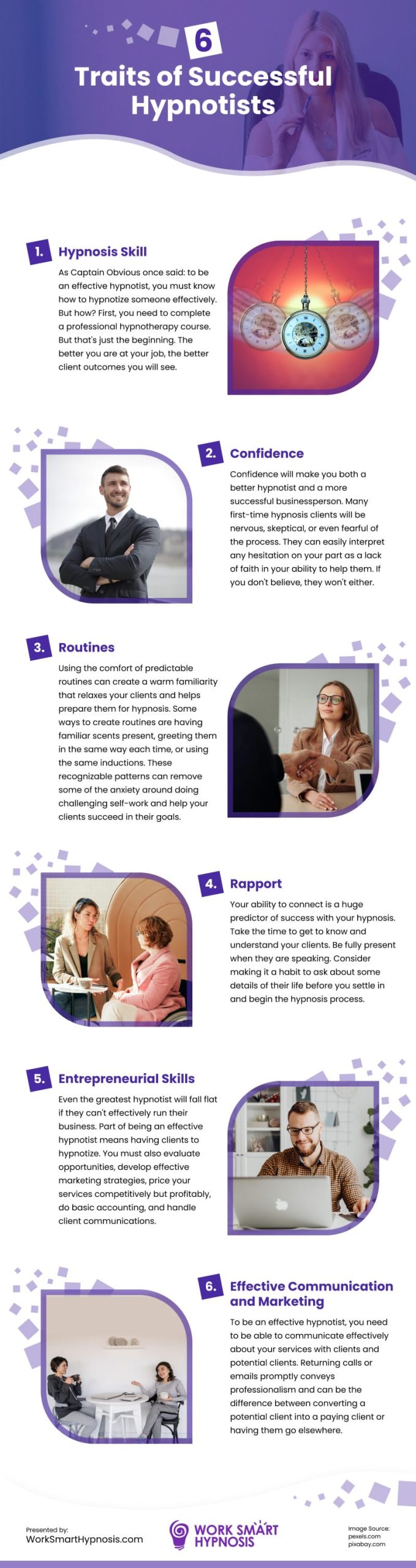 6 Traits of Successful Hypnotists Infographic