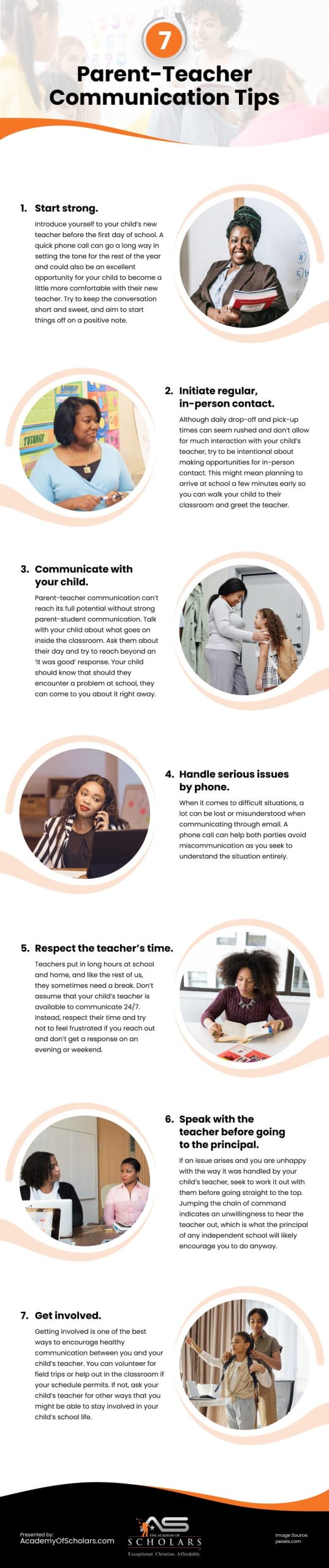 7 Parent Teacher Communication Tips Infographic