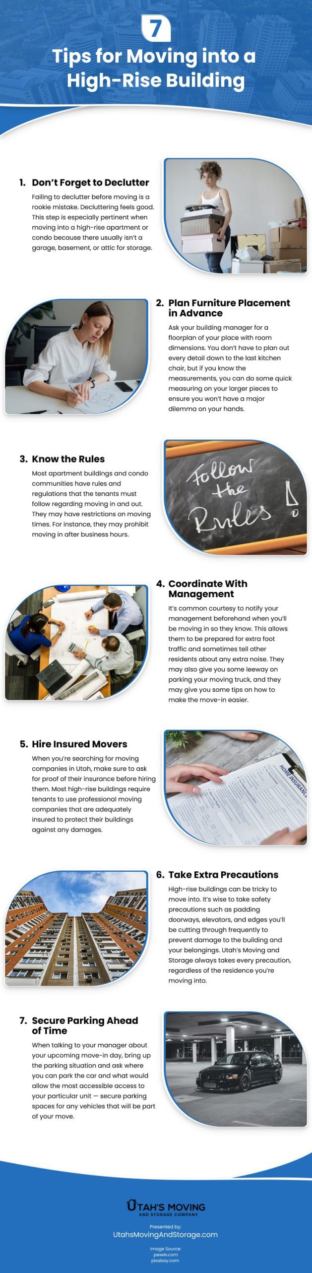 7 Tips for Moving into a High-Rise Building Infographic