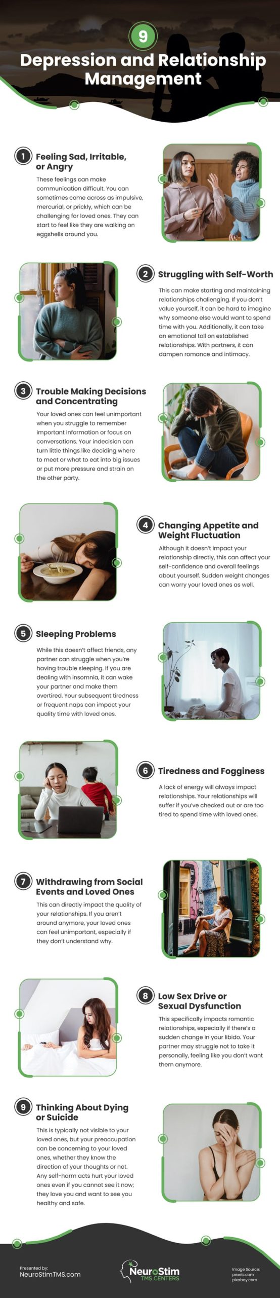9 Depression and Relationship Management Infographic