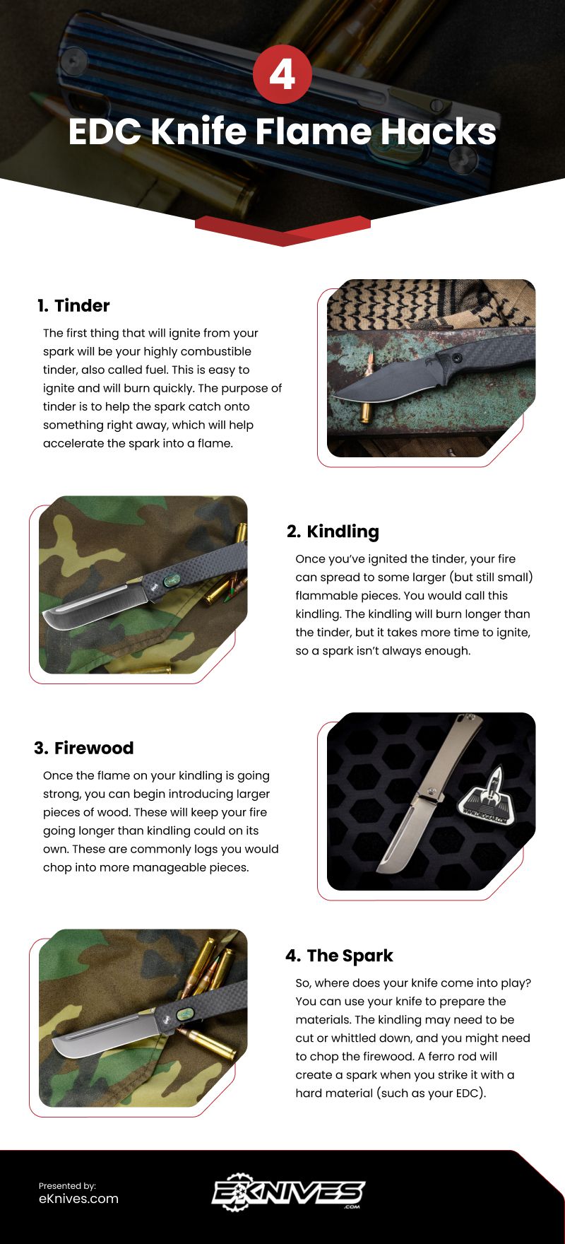 4 EDC Knife Flame Hacks Infographic