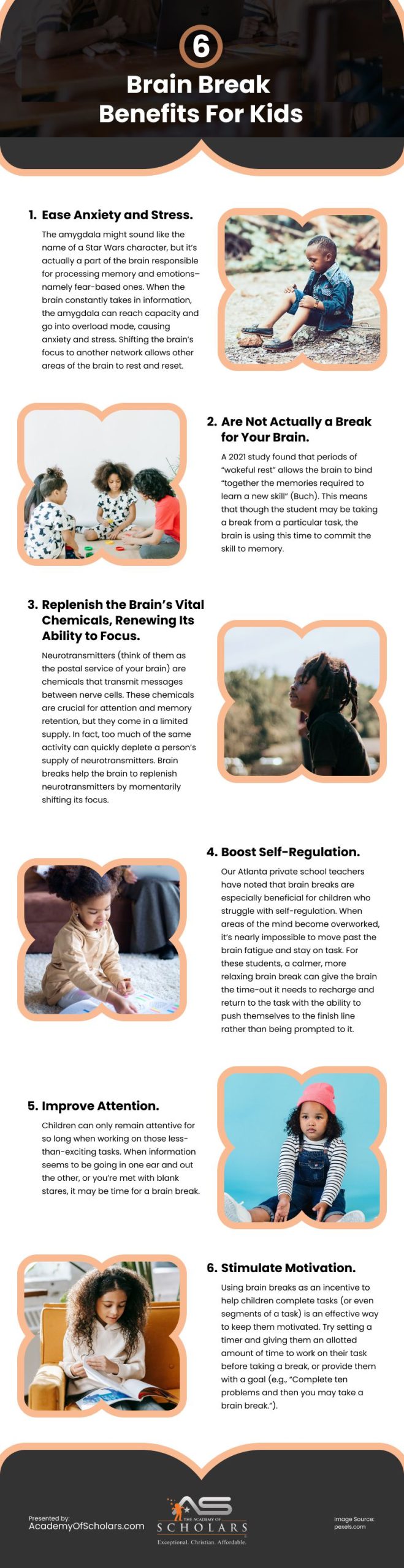 6 Brain Break Benefits for Kids Infographic 6 Brain Break Benefits for Kids Infographic
