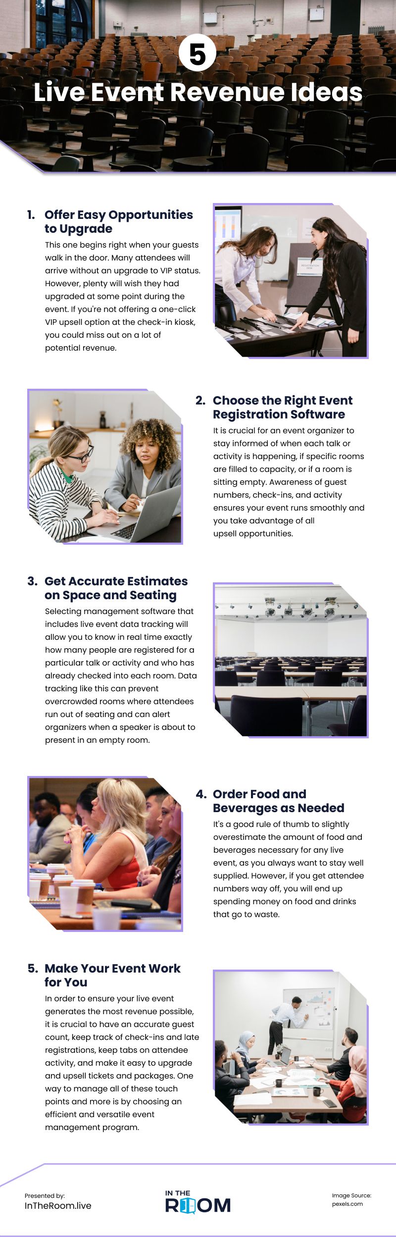 5 Live Event Revenue Ideas Infographic