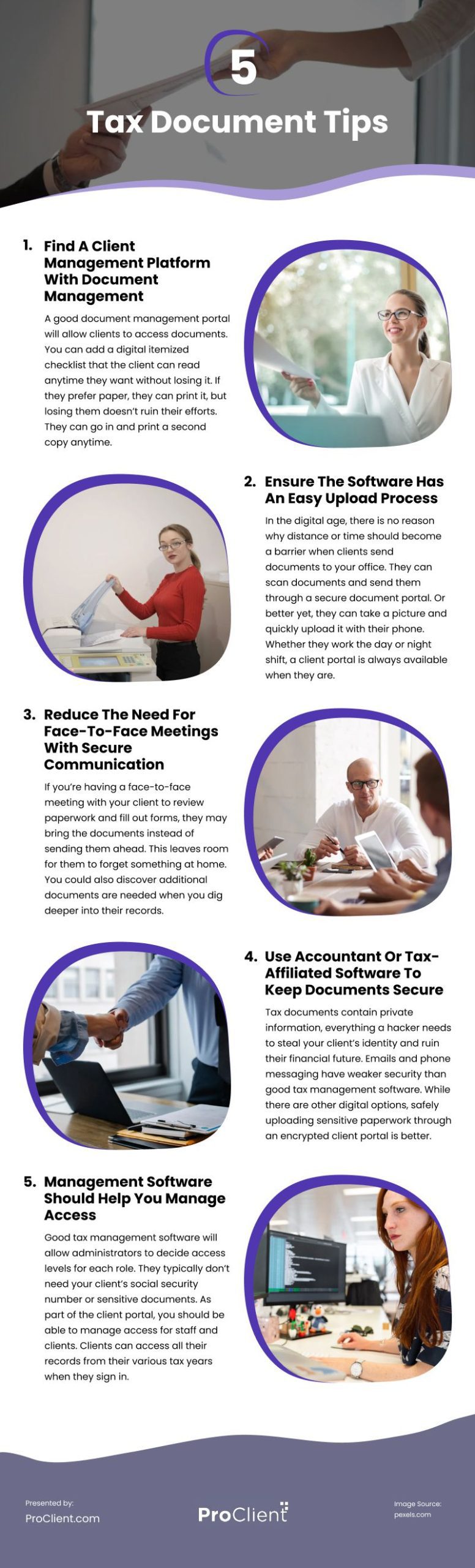 5 Tax Document Tips Infographic