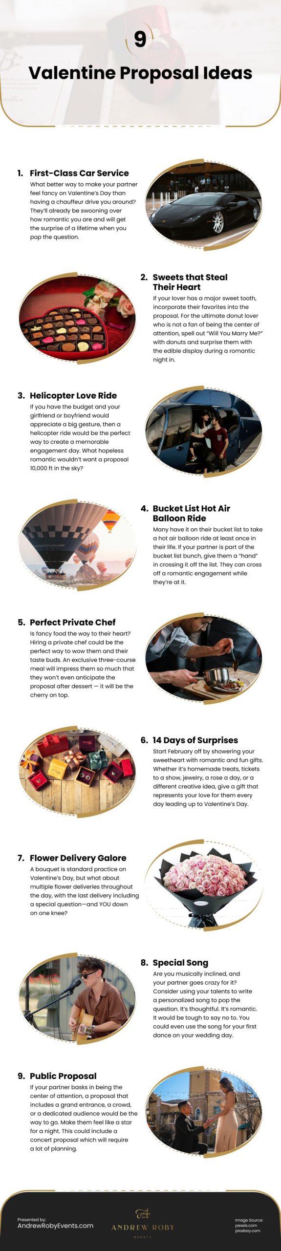 9 Valentine Proposal Ideas Infographic