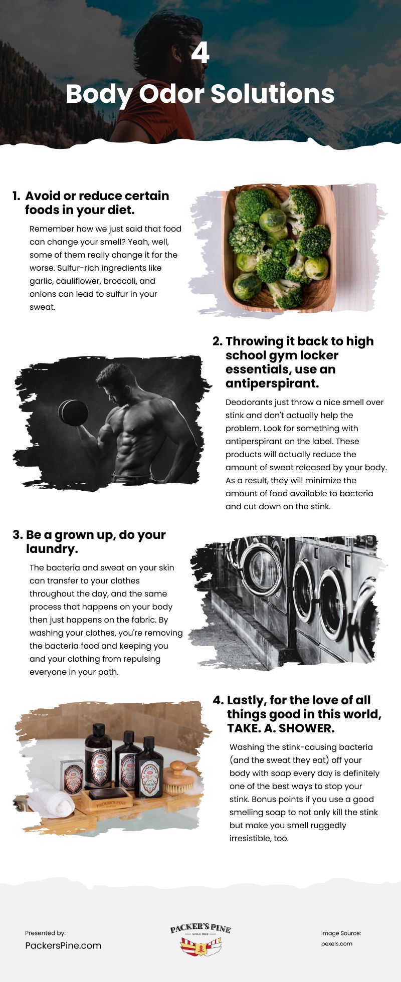 4 Body Odor Solutions Infographic