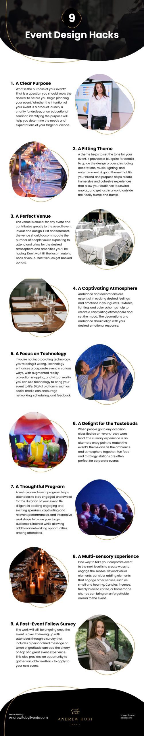 9 Event Design Hacks Infographic
