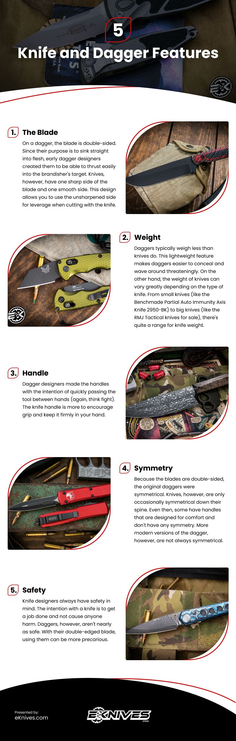 5 Knife and Dagger Features Infographic