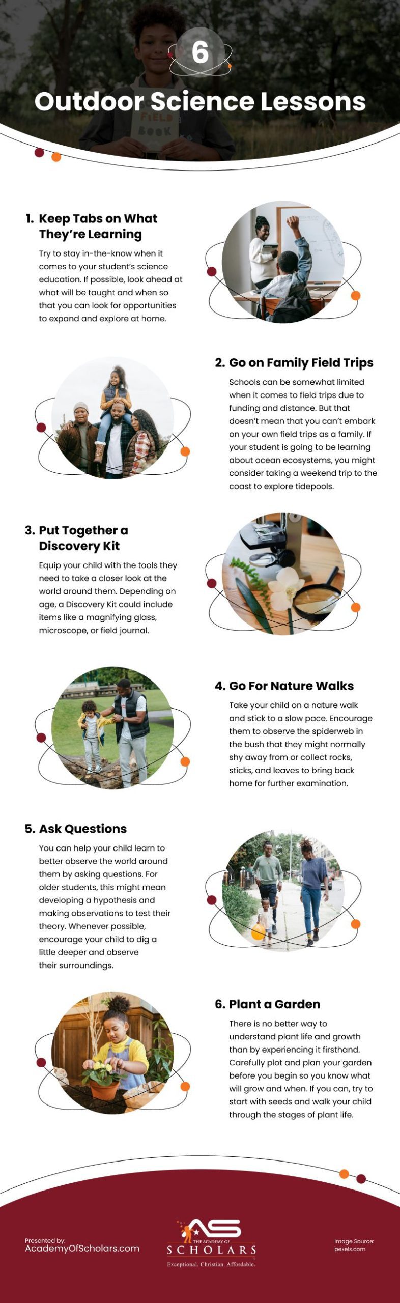 6 Outdoor Science Lessons Infographic