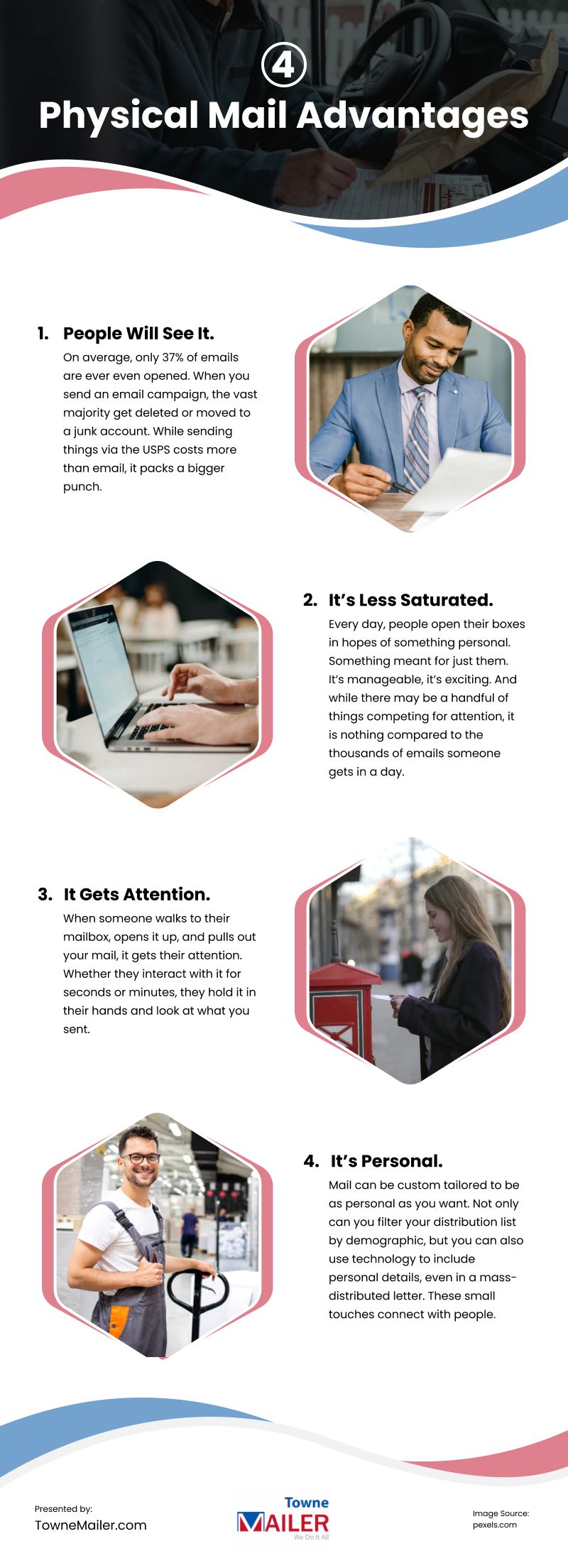 4 Physical Mail Advantages Infographic