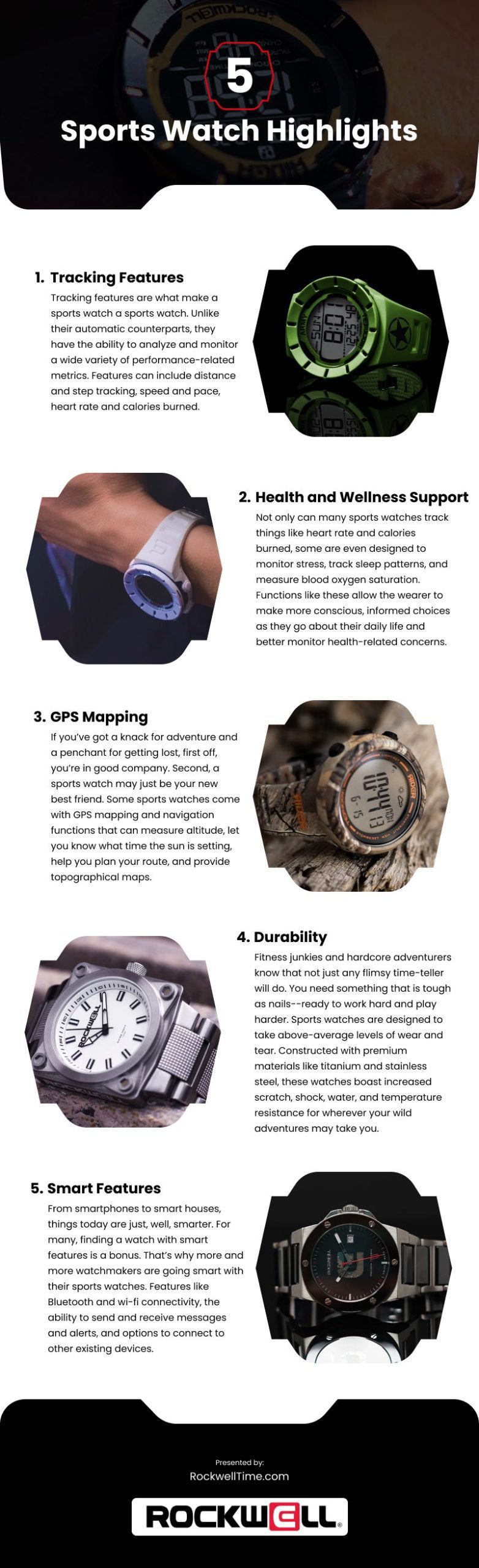5 Sports Watch Highlights Infographic