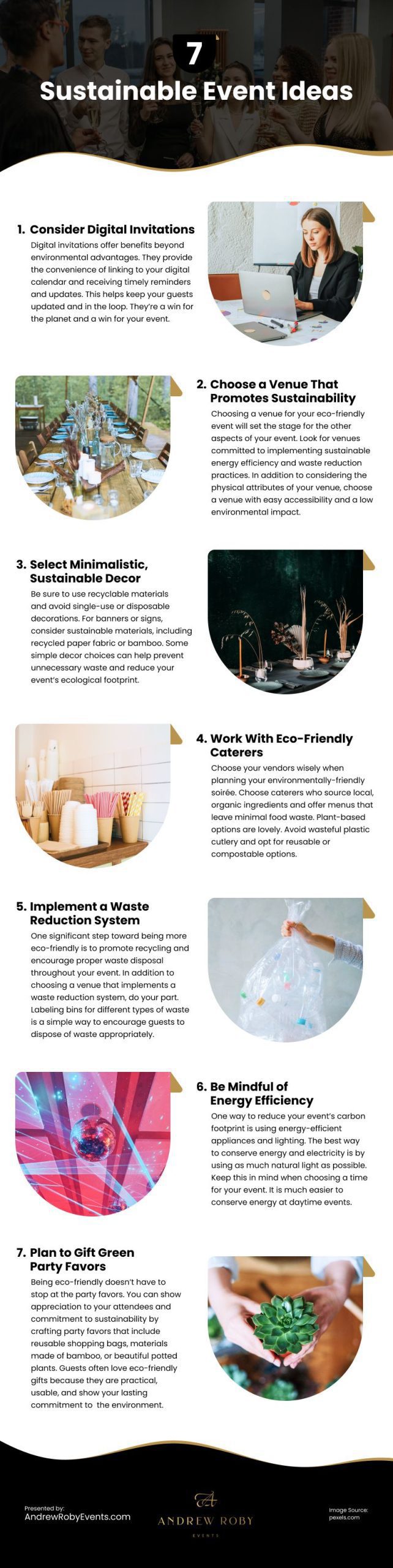 7 Sustainable Event Ideas Infographic