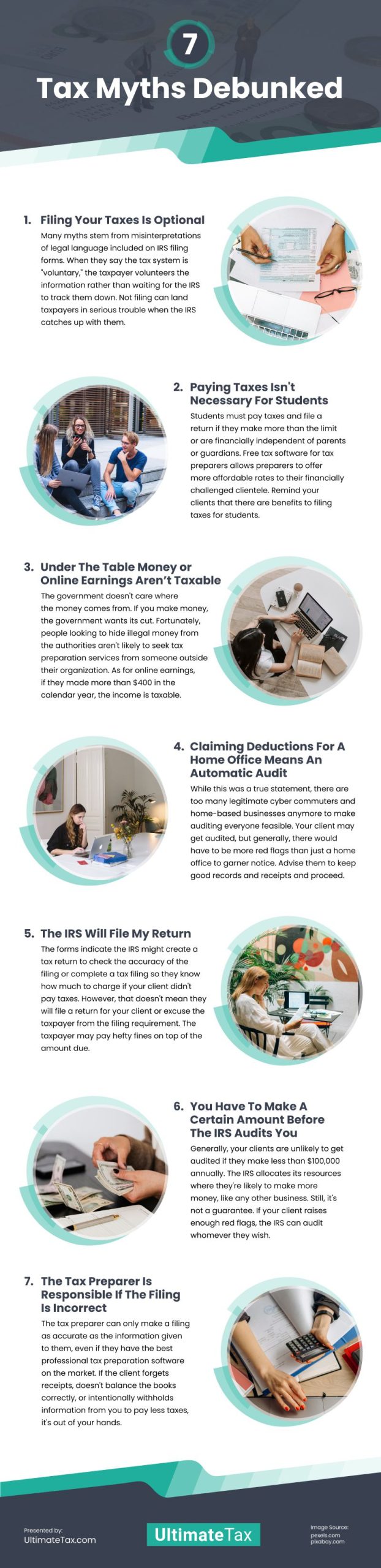 7 Tax Myths Debunked Infographic