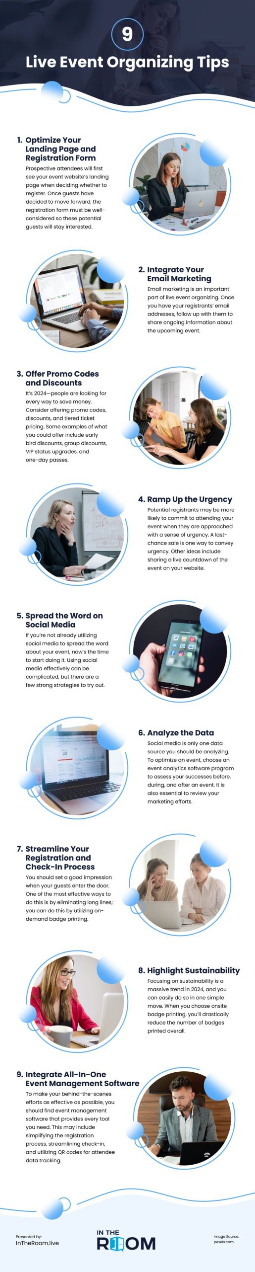 9 Live Event Organizing Tips Infographic