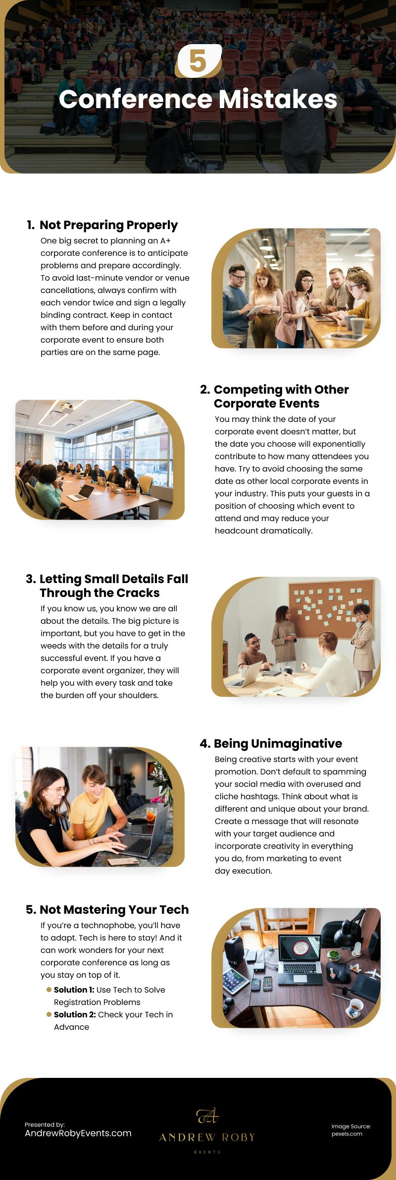 5 Conference Mistakes Infographic