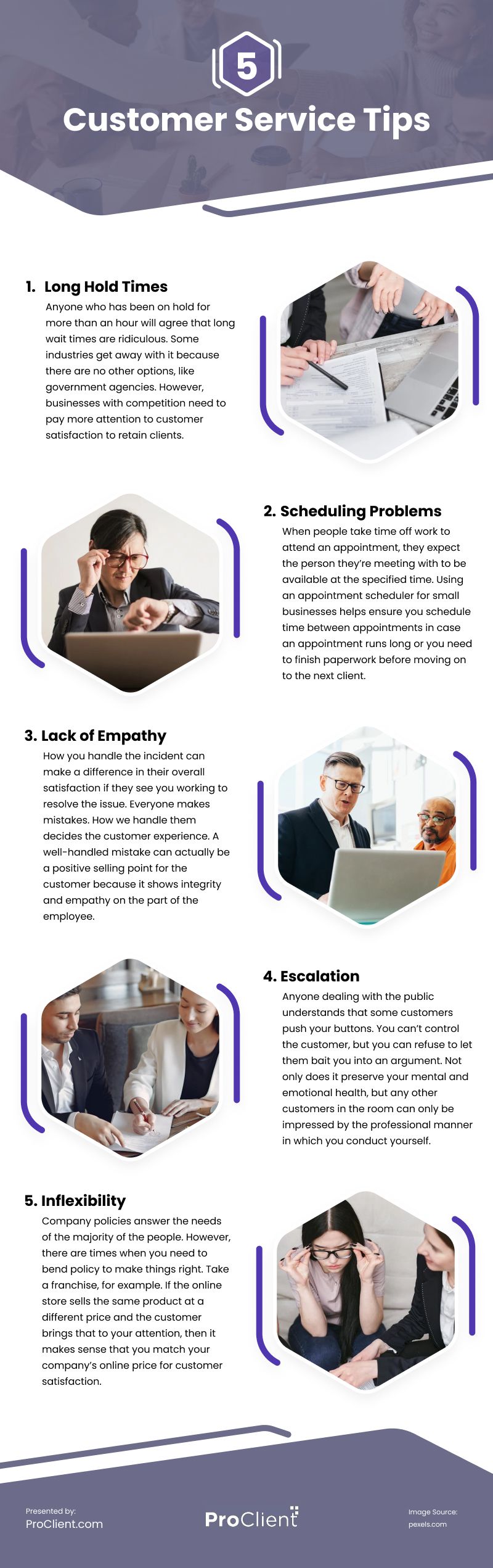 5 Customer Service Tips Infographic