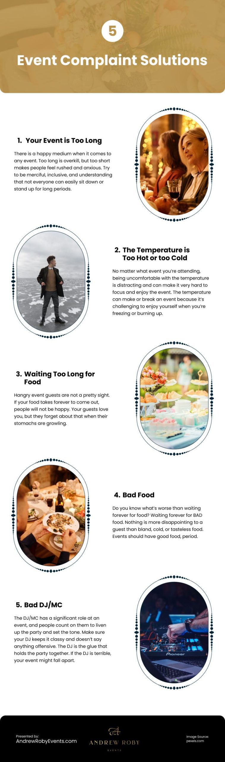 5 Event Complaint Solutions Infographic