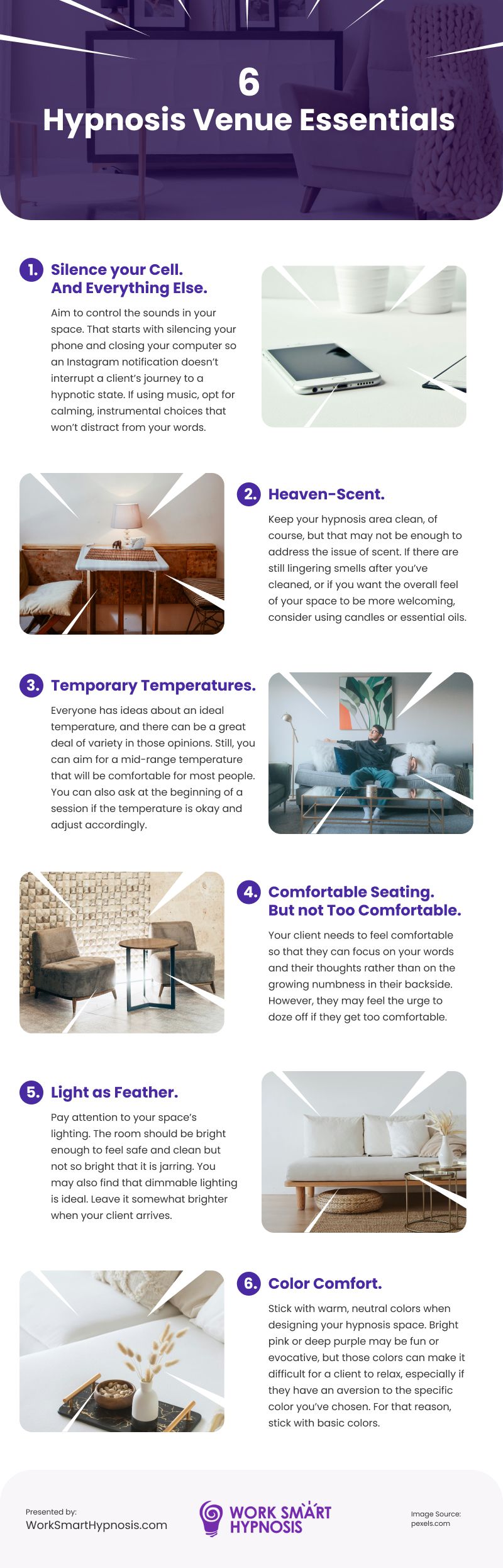 6 Hypnosis Venue Essentials Infographic