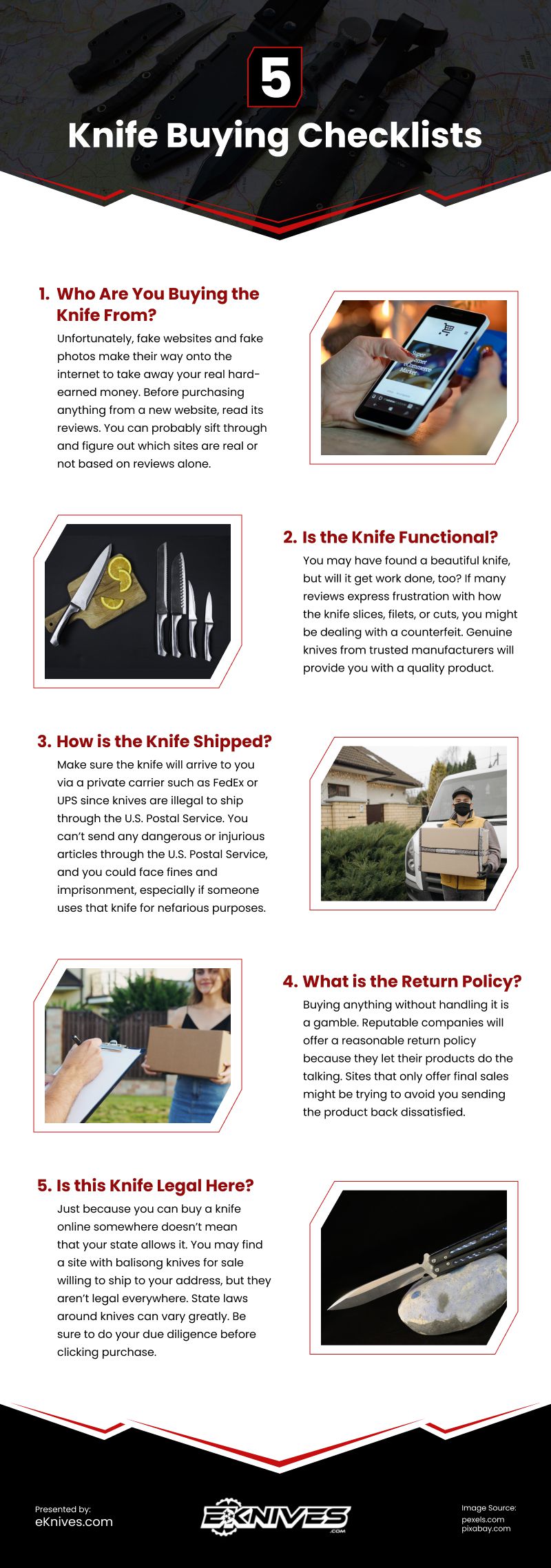 5 Knife Buying Checklists Infographic