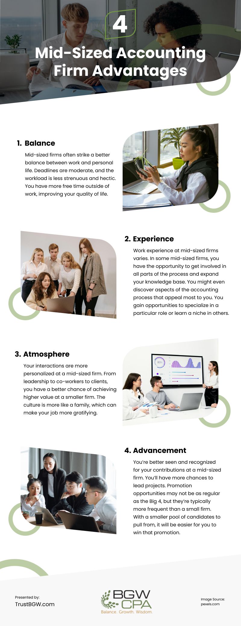 4 Mid-Sized Accounting Firm Advantages Infographic