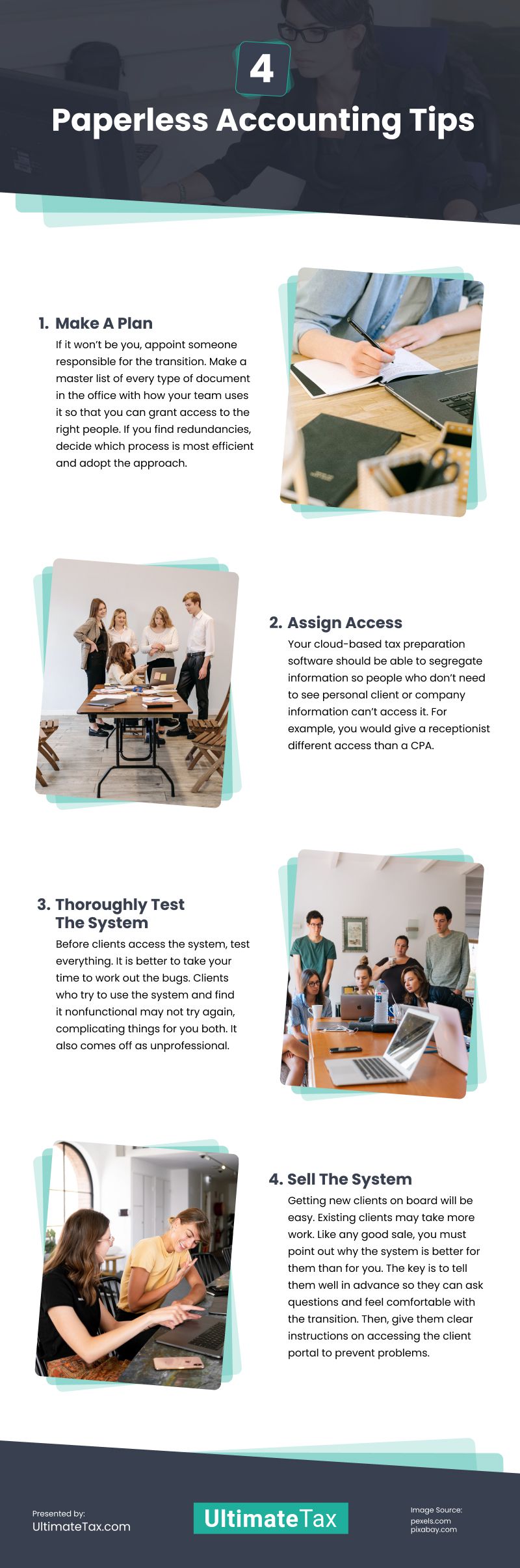 4 Paperless Accounting Tips Infographic