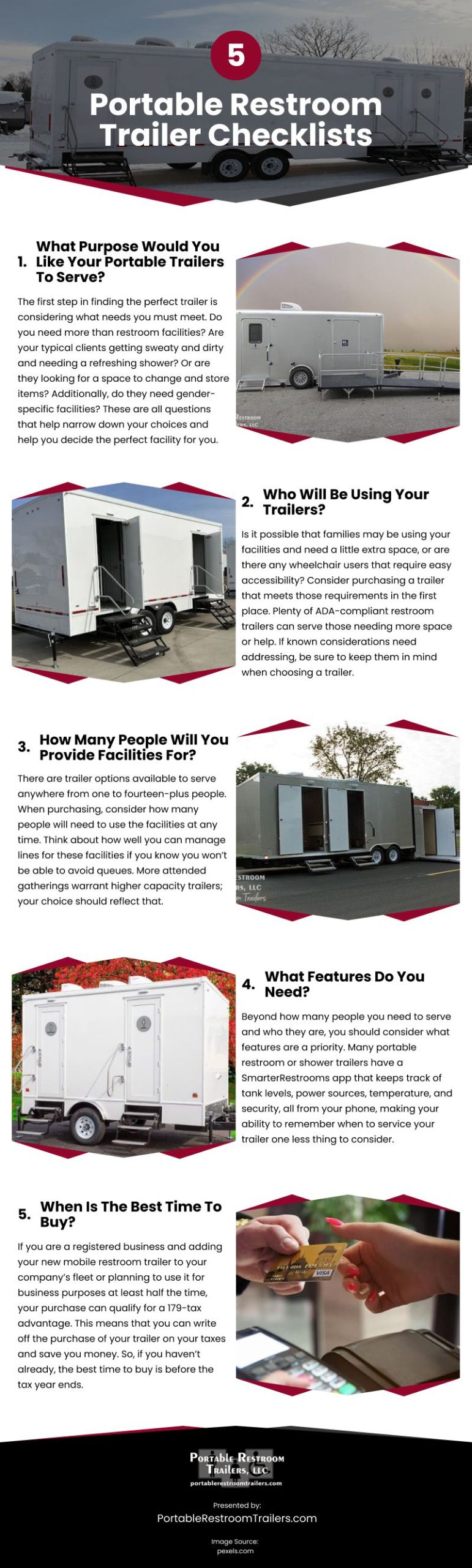 5 Portable Restroom Trailer Checklists Infographic