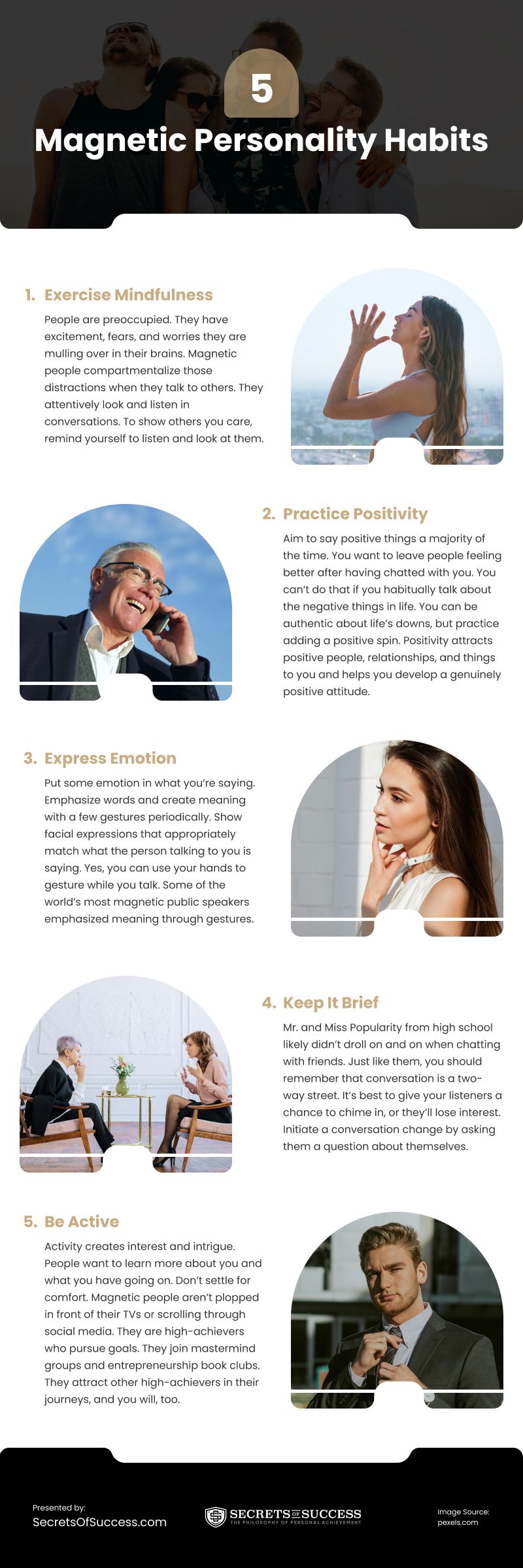 5 Magnetic Personality Habits Infographic