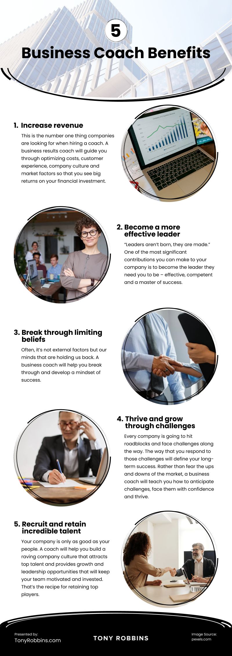 5 Business Coach Benefits Infographic