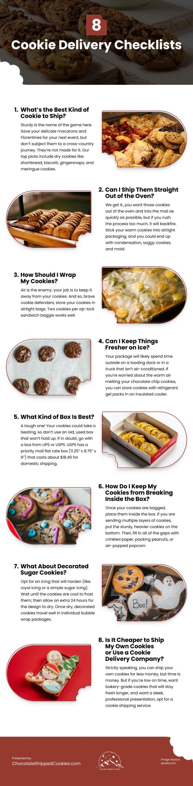 8 Cookie Delivery Checklists Infographic