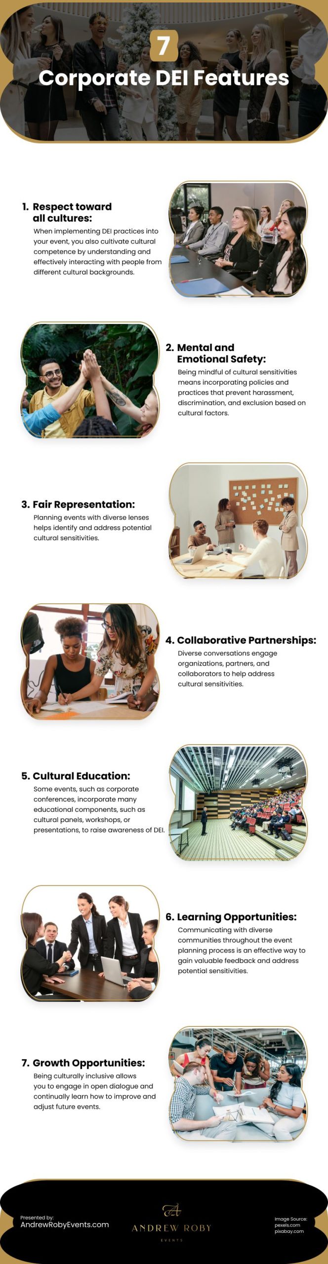 7 Corporate DEI Features Infographic