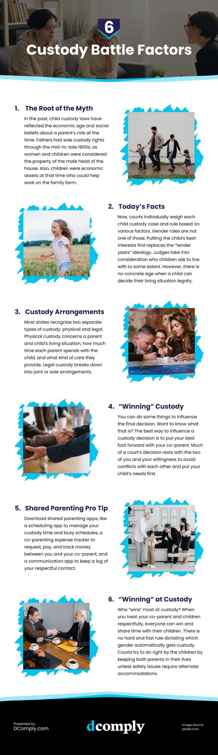 6 Custody Battle Factors Infographic