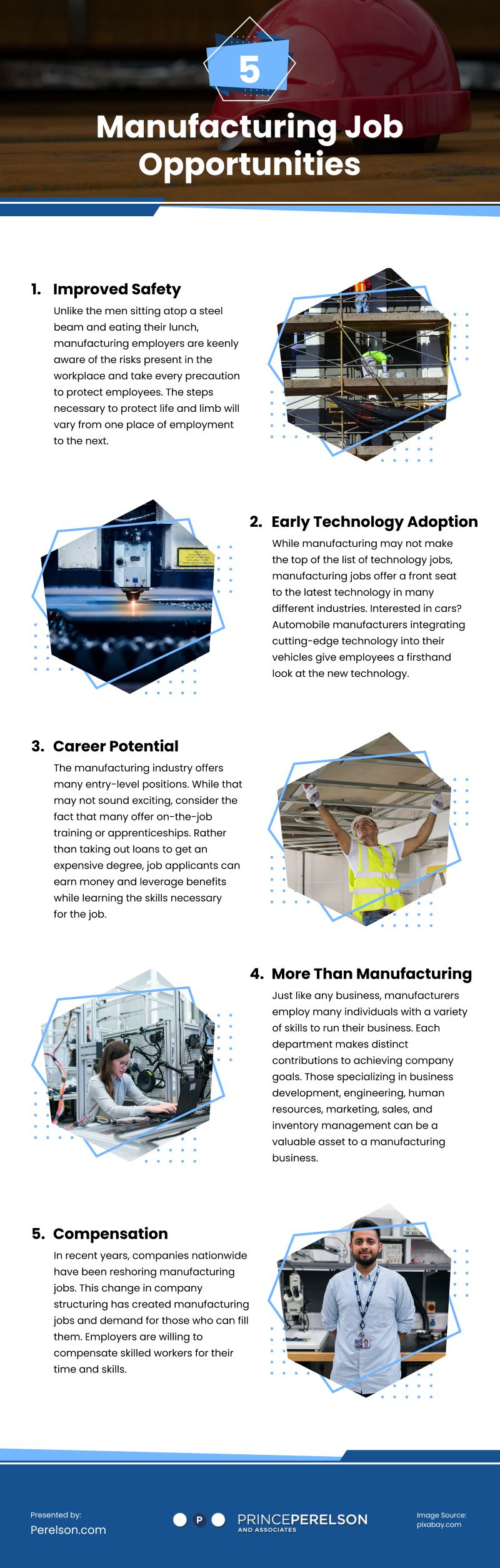 5 Manufacturing Job Opportunities Infographic