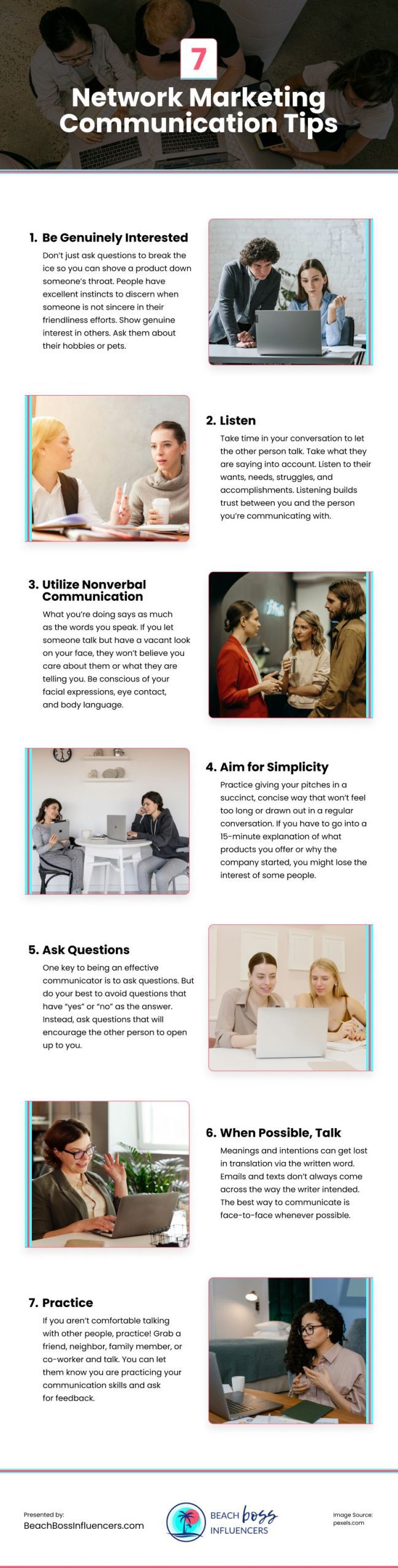 7 Network Marketing Communication Tips Infographic