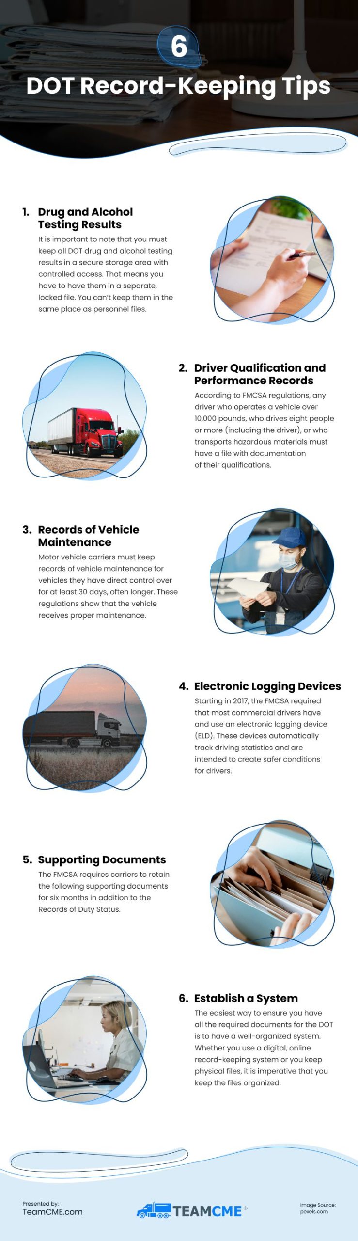 6 DOT Record-Keeping Tips Infographic