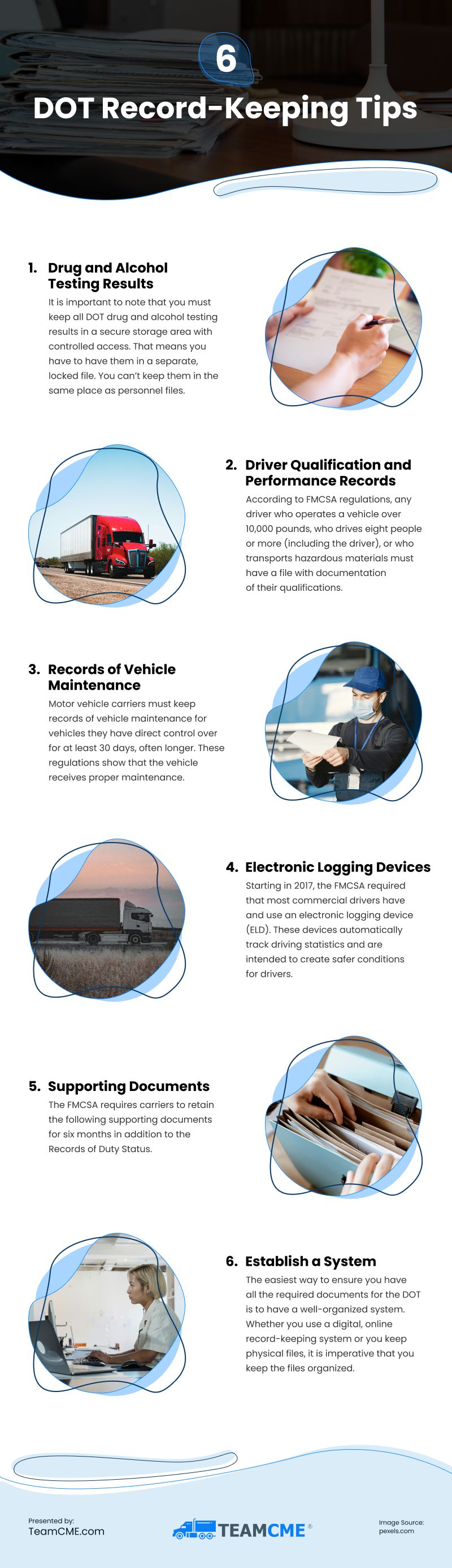 6 DOT Record-Keeping Tips Infographic